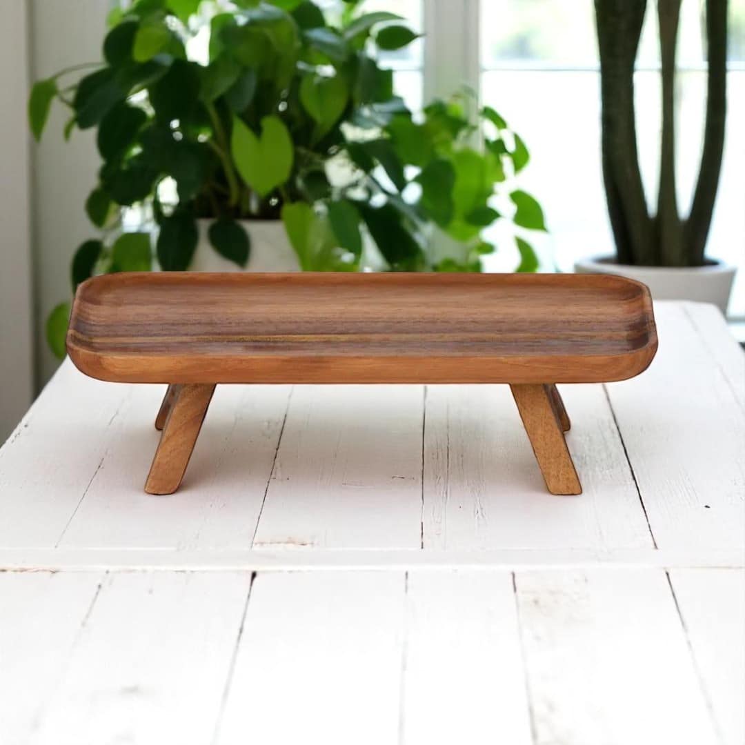 Gusto Wood Rectangle Stand - Sproutwell Decor